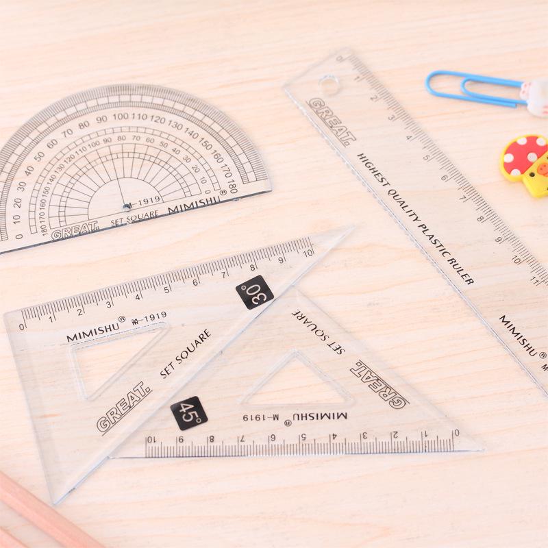 Buy 4PC/set Small Fresh Ruler Senior Student Drawing Ruler Triangular ...