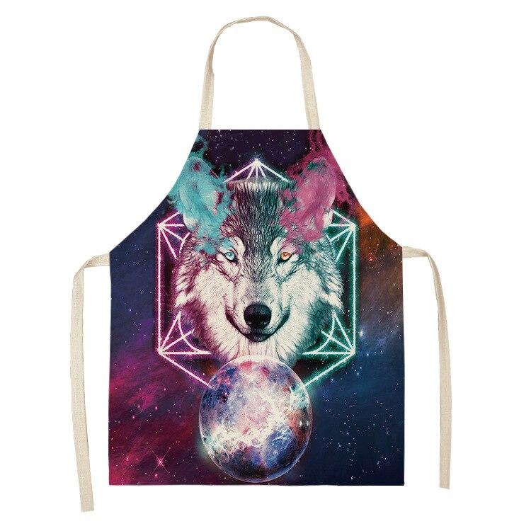 💰Köp billigt online Wolf Printed Women Men Kitchen Aprons Waterproof ...