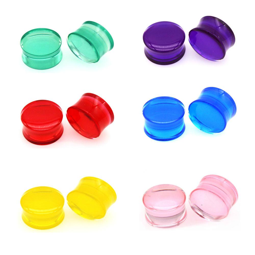 Buy 1 Pair 8-30mm Acrylic Transparent Solid Ear Expander Unisex Body ...