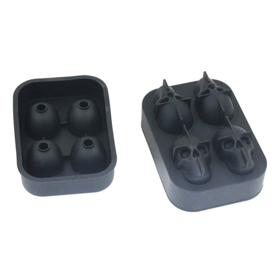 Beauty Four Alien Skull Shaped 3D Ice Mold Flexible Silicone Ice Cube ...