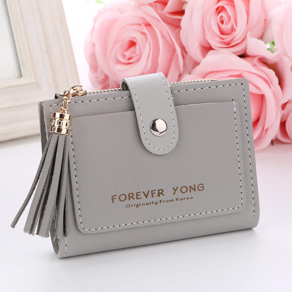 Buy Women Girls Fashion Short Wallet Zipper Floral Tassel Coin Bag Card ...