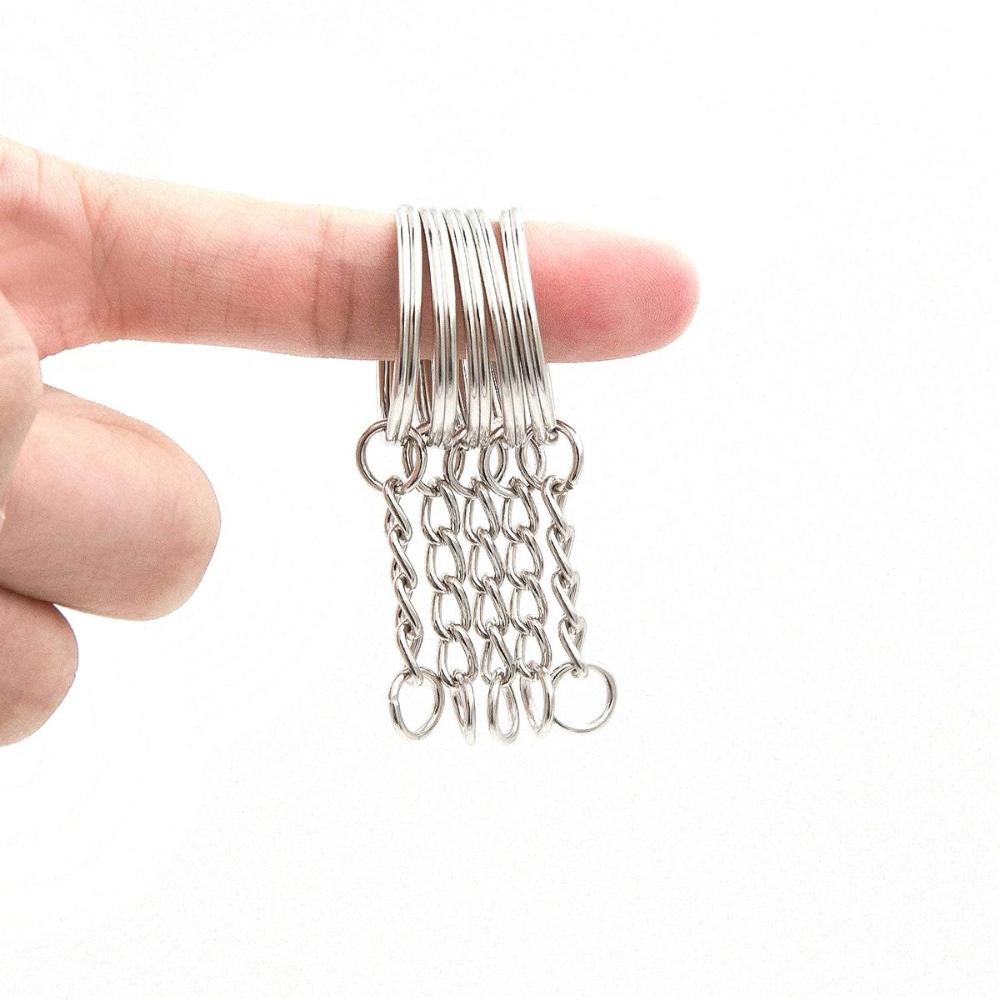 Hand Craft DIY Blank Polished Metal Key Ring Pendant Holder Keyfob ...