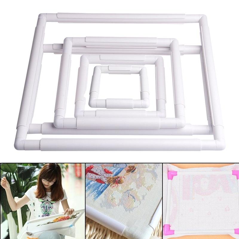 Buy DIY Handle Square Embroidery Hoop Frame Cross-stitch Tool Craft at ...