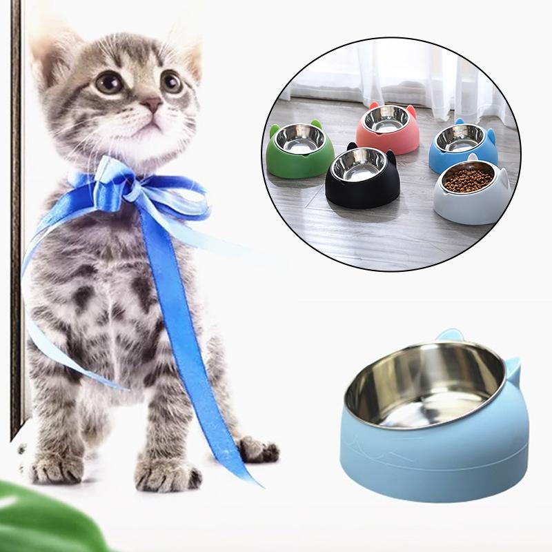 Buy 1PC Stainless Steel Double Neck Protection High Quality Cat Food ...