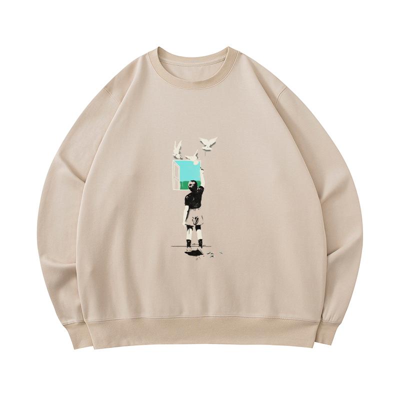 Buy Men's 300 GSM 100% Cotton Sweatshirt Exit Print Street Fashion ...