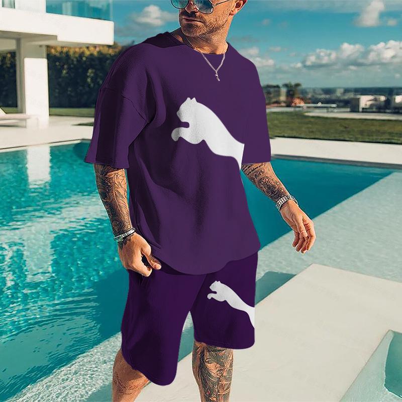 Buy Summer Cool Quick-drying Men's Short-sleeved tshirts shorts suit ...