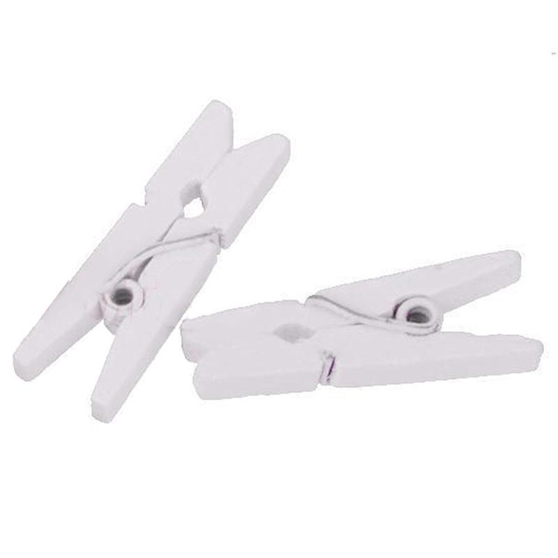 Buy 50PCS Small White Wooden Clothes Clips Paper Craft Scrapbooking ...