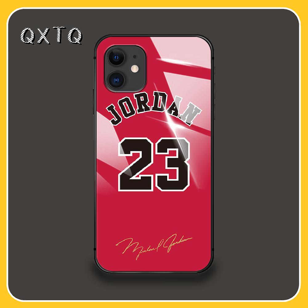 Buy Jordan MJ 23 Basketball Player Tempered Glass Phone Case For IPhone ...