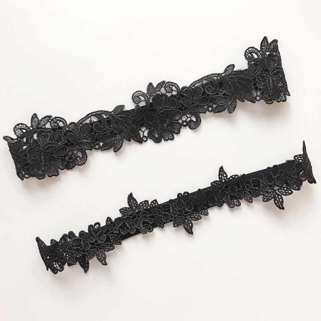 Buy Wedding Elastic Women Hollow Out Band Garters Lace Leg Garters at ...
