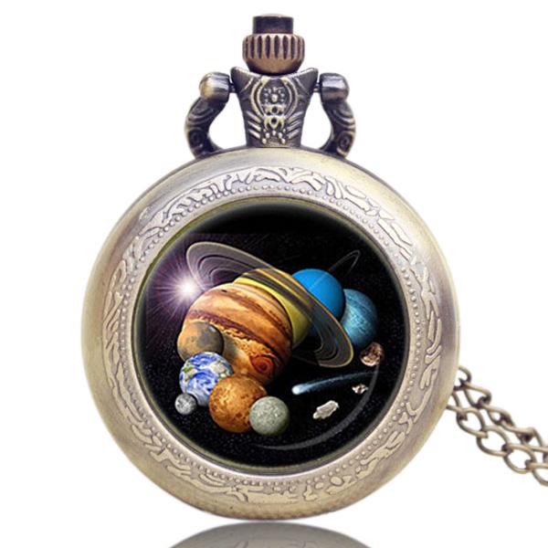 Buy Fashion Planets of Solar System Design Pocket Watch Men Women ...