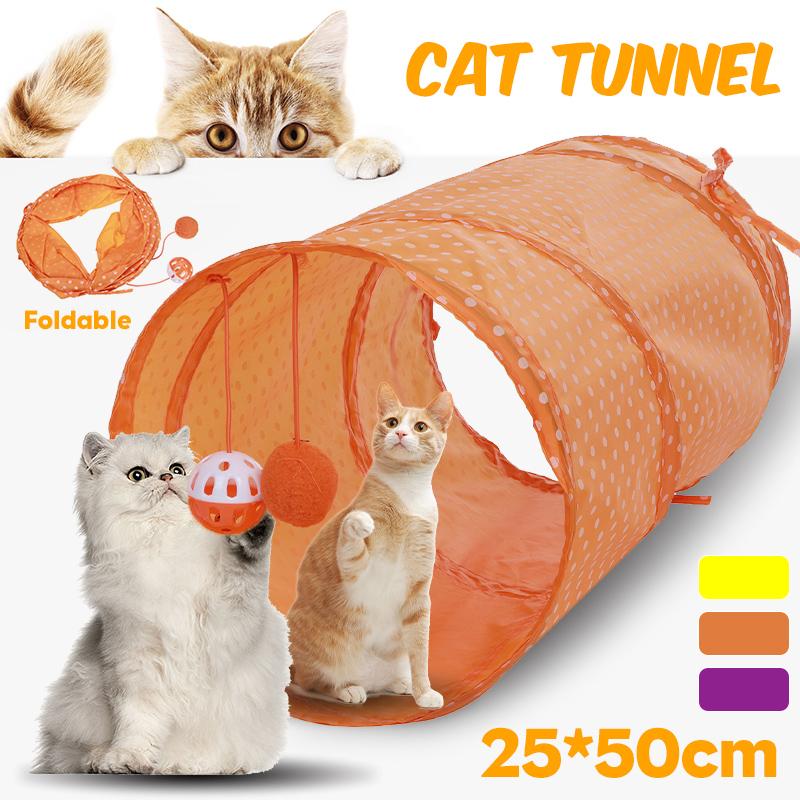Buy Cat Tunnel 2 Holes Pet Play Tubes Balls Collapsible Crinkle Kitten ...