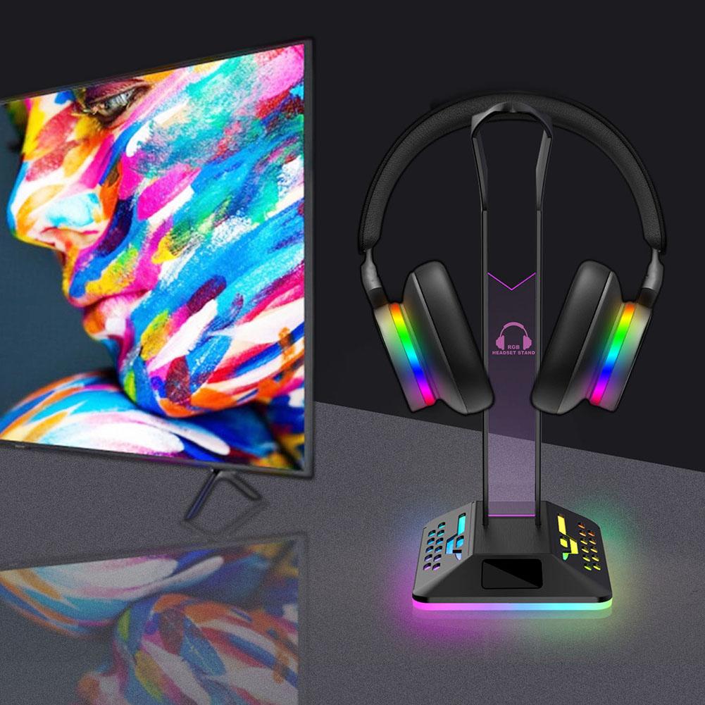 Cheap RGB Headphone Holder Rack 6 Monochrome Modes Gamer Headset ...