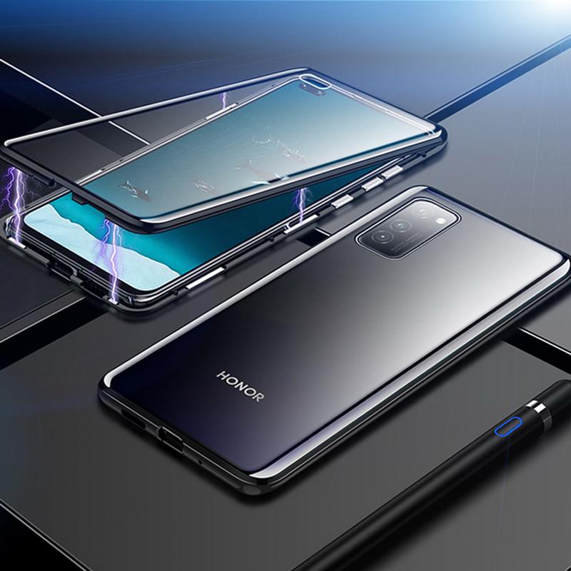Buy 360° Magnetic Double Glass Case For Huawei Honor P40 V30 P30 P20 ...