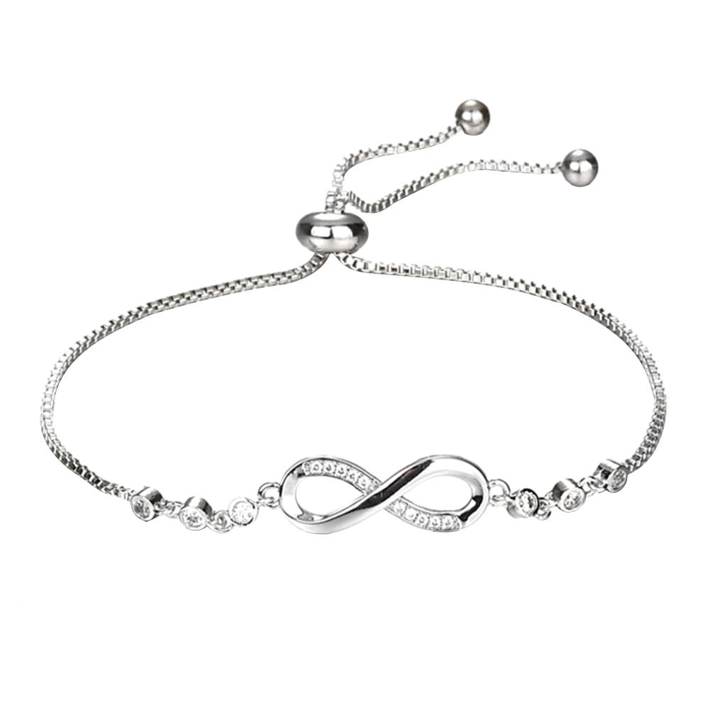 Number 8 Design Bracelet Forever Lovers Jewelry Adjustable Metal ...
