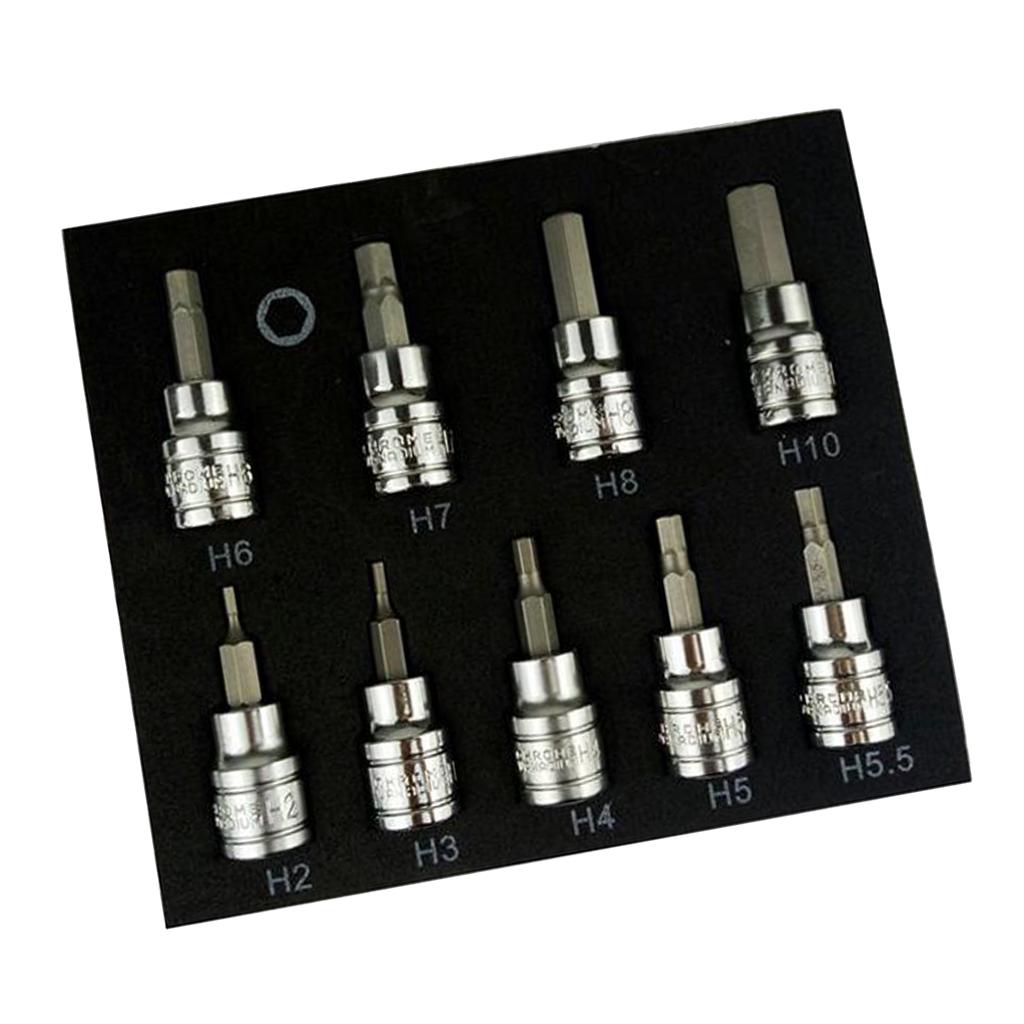 9 Pieces 3/8 Power Nut Driver Drill Bit Hex Shank Adapter Socket Set ...