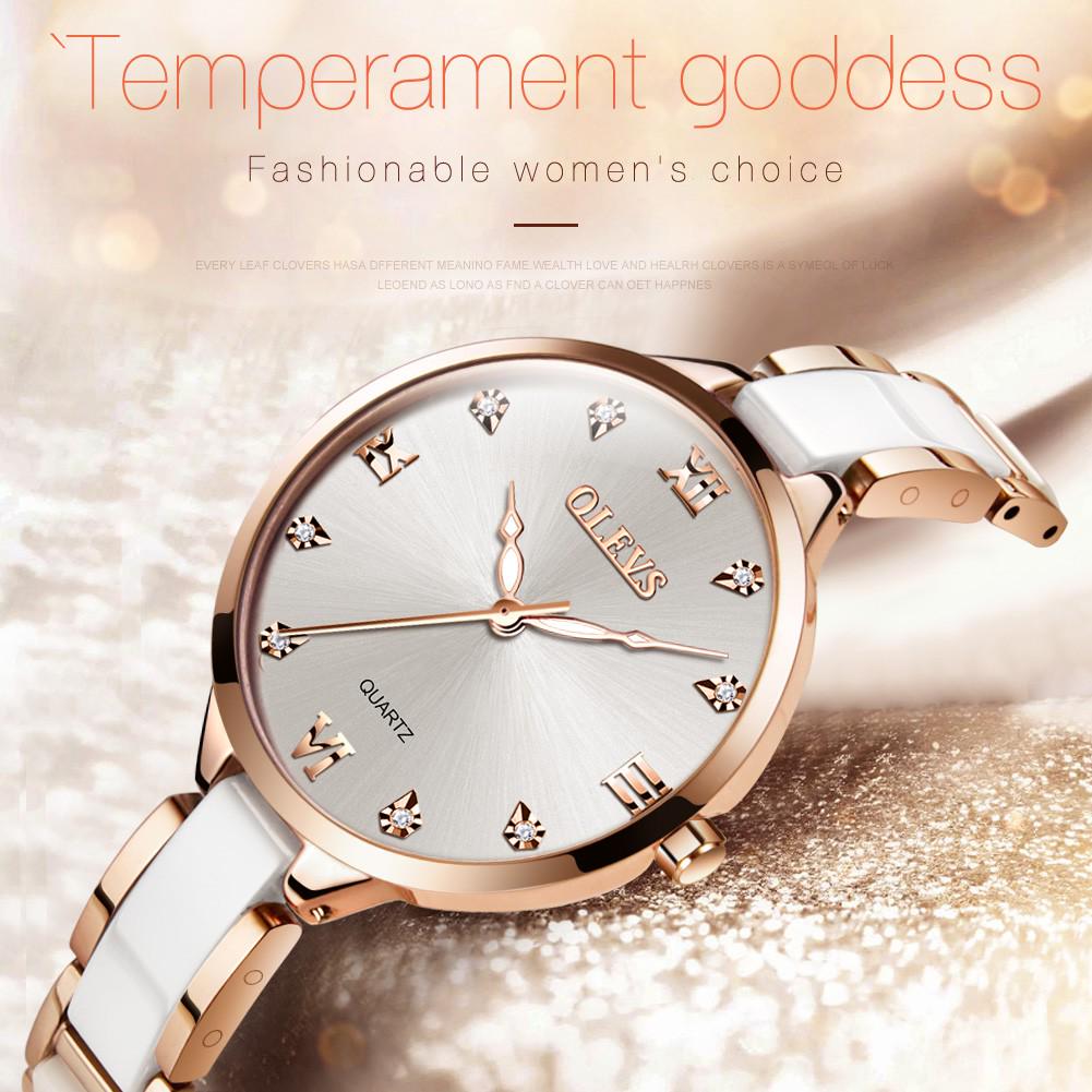Buy OLEVS Women's Watches Ceramic Jam Tangan Wanita Fashion Women Watch ...