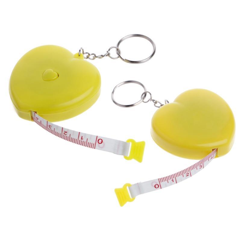 Portable Retractable Ruler Keychain Heart-shaped Tape Measure 1.5m ...