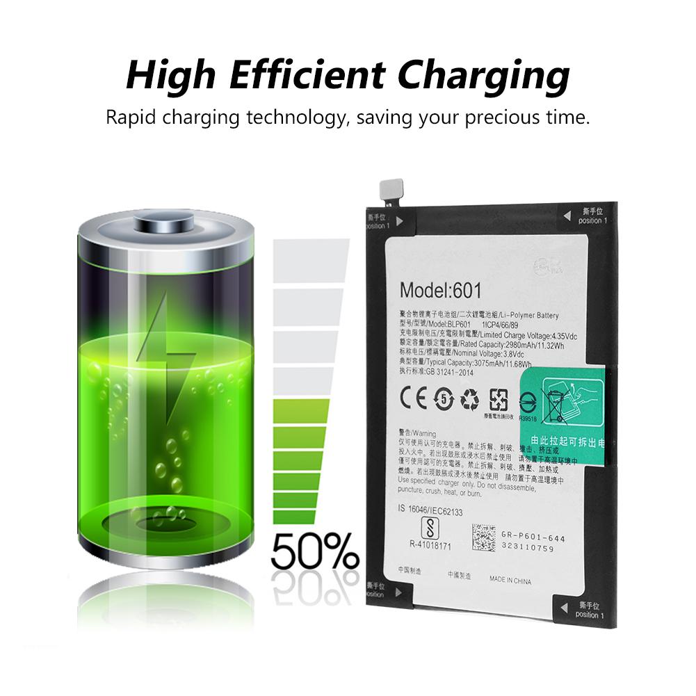 Buy Internal Battery 3.8V 3075mAh Phone Battery BLP601 BLP 601 For OPPO A53 A59 High Performance ...