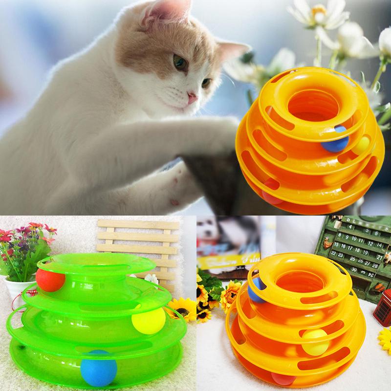 Buy Funny Tease Toy Tower Tracks Cat Turntable Pets Scratch Board ...
