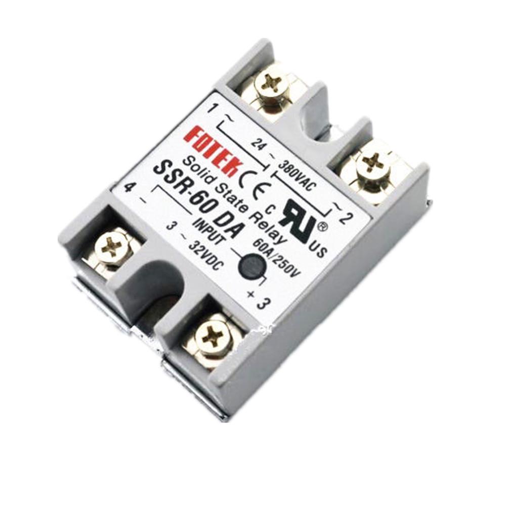 Buy 3-32V DC To AC 24V-380V 250V 60A SSR-60DA Solid State Relay Module ...