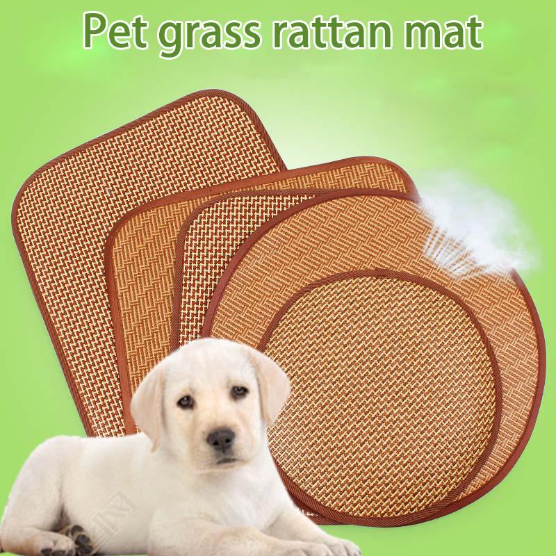 Buy Summer Pet Dog Sleeping Pad Straw Mat Comfortable Cool Bed Cushion ...