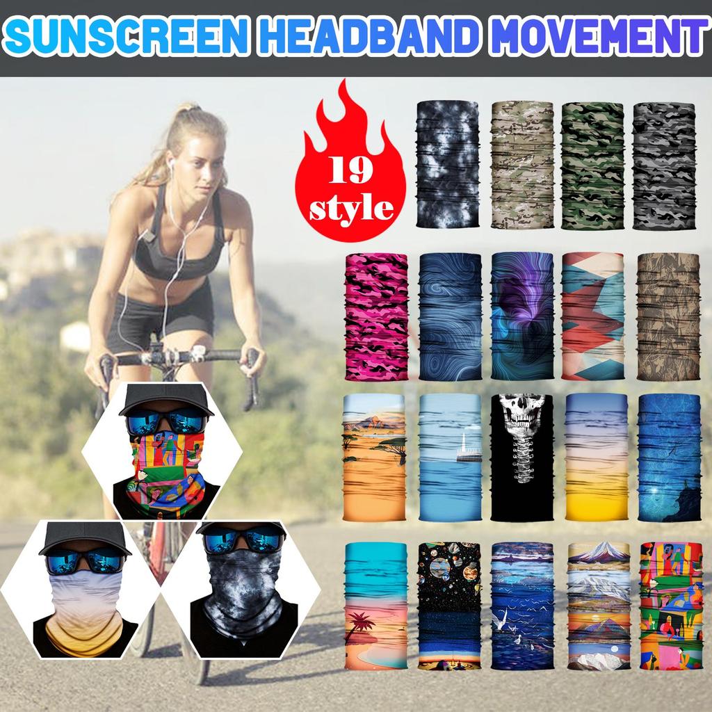 Buy Sun Protection Sports Printed Bandana Cool Masks Neck Tube Scarf ...
