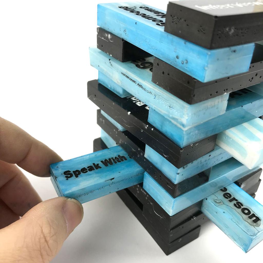 Buy DIY Family Party Game Jenga UV Crystal Epoxy Mold Stacking Building ...