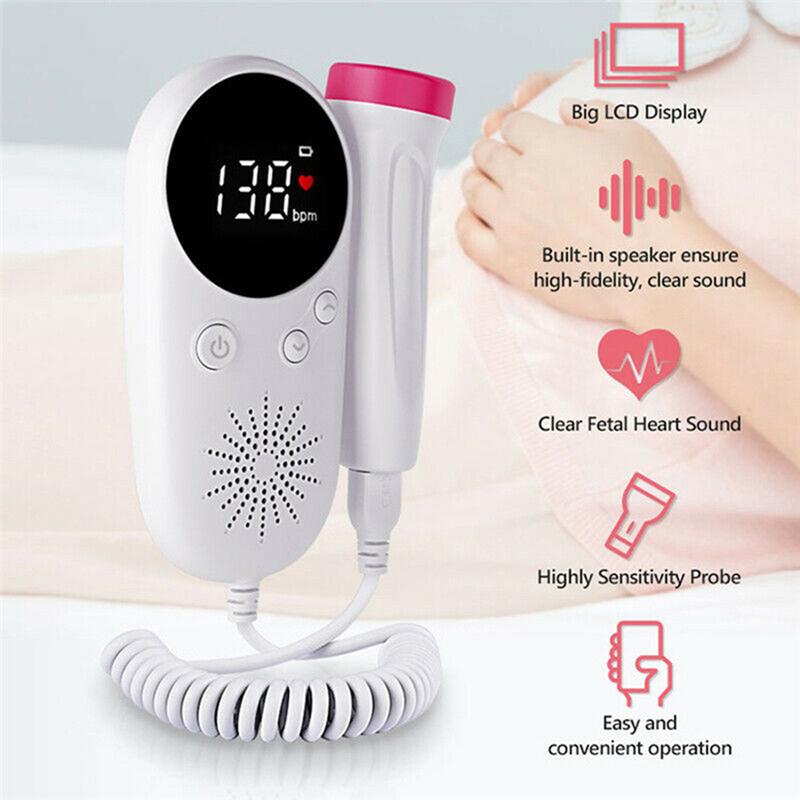 Buy Fetal Doppler Detector Baby Heart Beat Rate Probe Prenatal Monitor ...