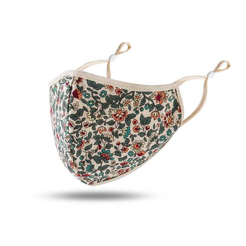 Buy Reusable Floral Print Mask Breathable Women Washable Men Face ...