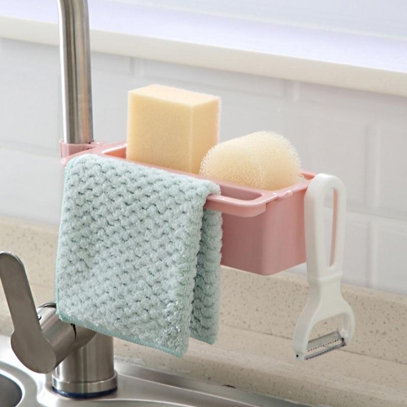 Buy Kitchen Faucet Drain Rack Free Punching Sink Storage Organizer ...