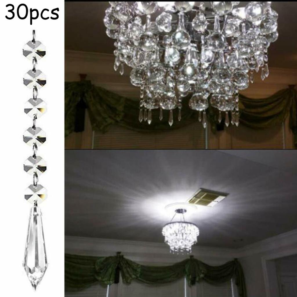 Buy 30pcs Wedding Crystal Ornaments Garland Acrylic Beads Chandelier ...