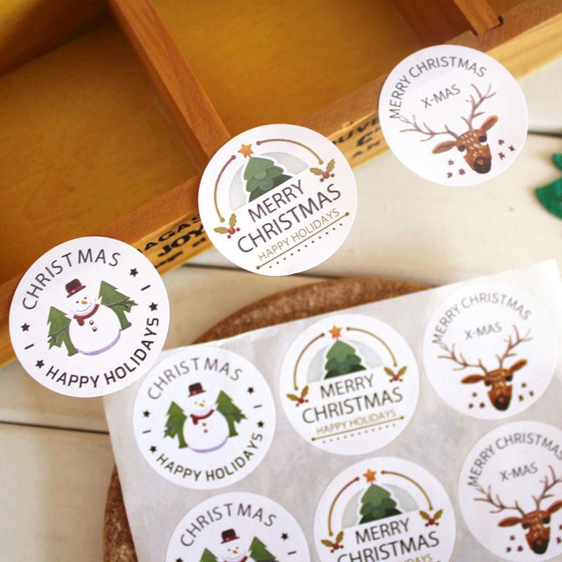 Buy 90Pcs Merry Christmas Seal Stickers Snowman Labels Diy Xmas Gift ...