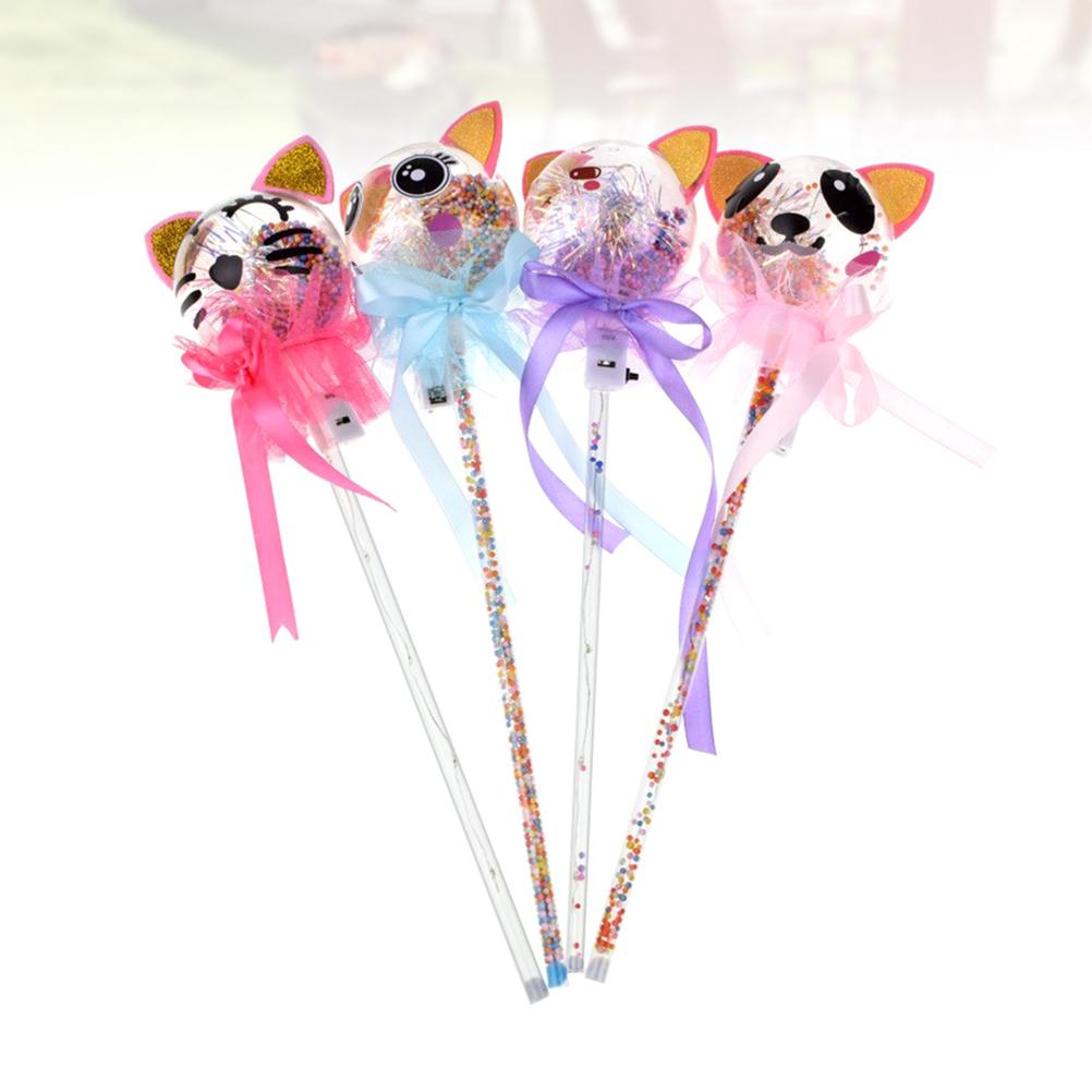 Buy 4Pcs Kids Magic Wands Light-up Pretty LED Kids Toy Fairy Stick ...