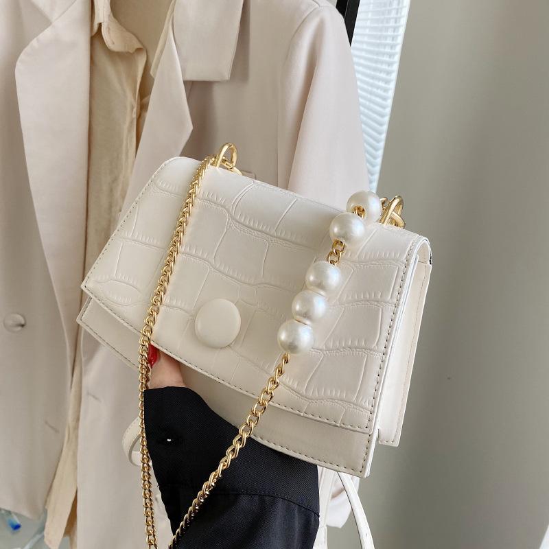 Bag Women Bag Pearl Chain Small Square Bag Korean Version of The Trend ...