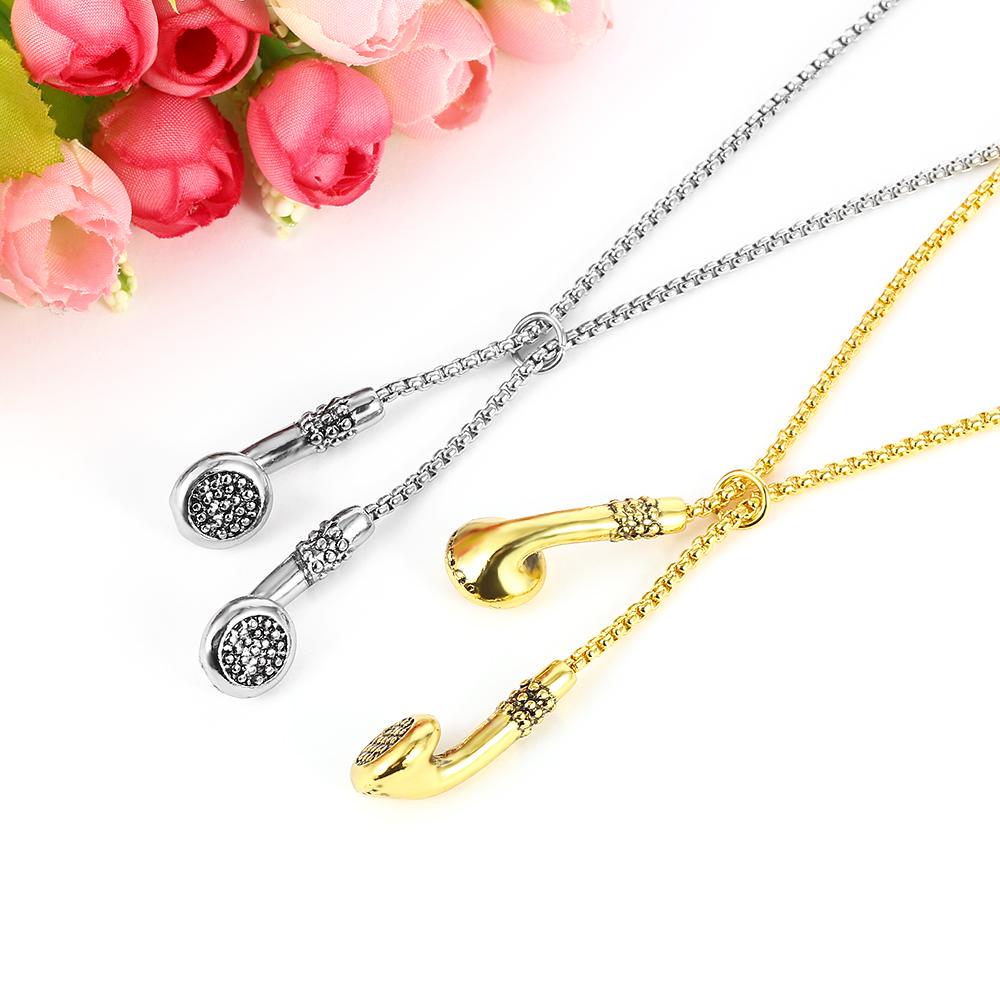 Buy Men Rock Music Headphone Headset Link Chain Necklace Charm Hip Hop ...