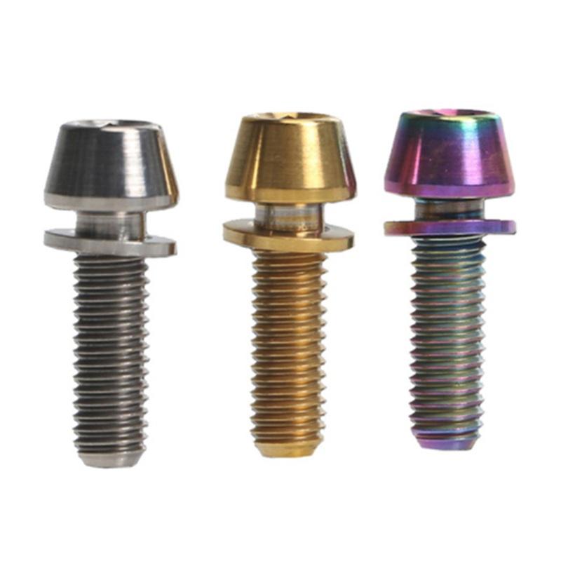 Buy 2pcs/ Package M5x16mm Titanium Alloy Bicycle Tapered Bolt Screw with Washer for Mountain ...
