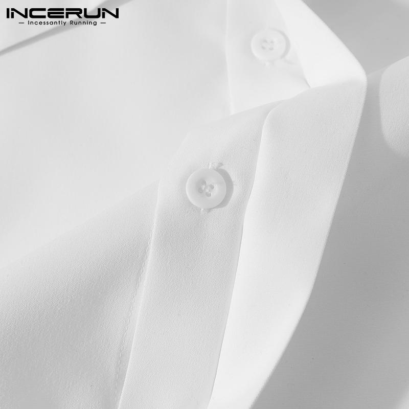 Buy INCERUN Fashion Men's Fashion Long Sleeve Shirts Buttons Down Tops ...