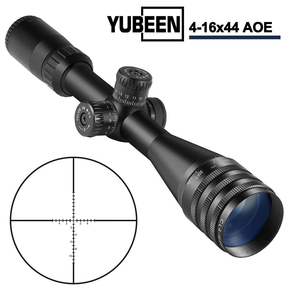 YUBEEN 4-16x44 AOE Tactical Riflescope Optic Sight Green Red Illuminated Hunting Scopes Rifle ...