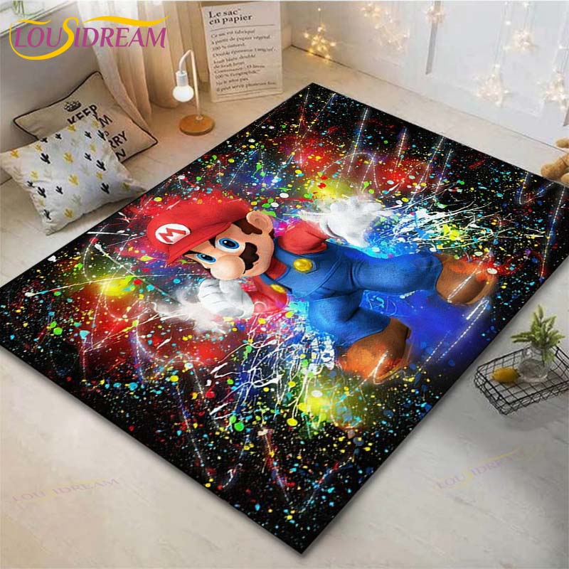 Cartoon Mario Bros Carpets Kids Crawling Carpets Living Room Tea Table ...