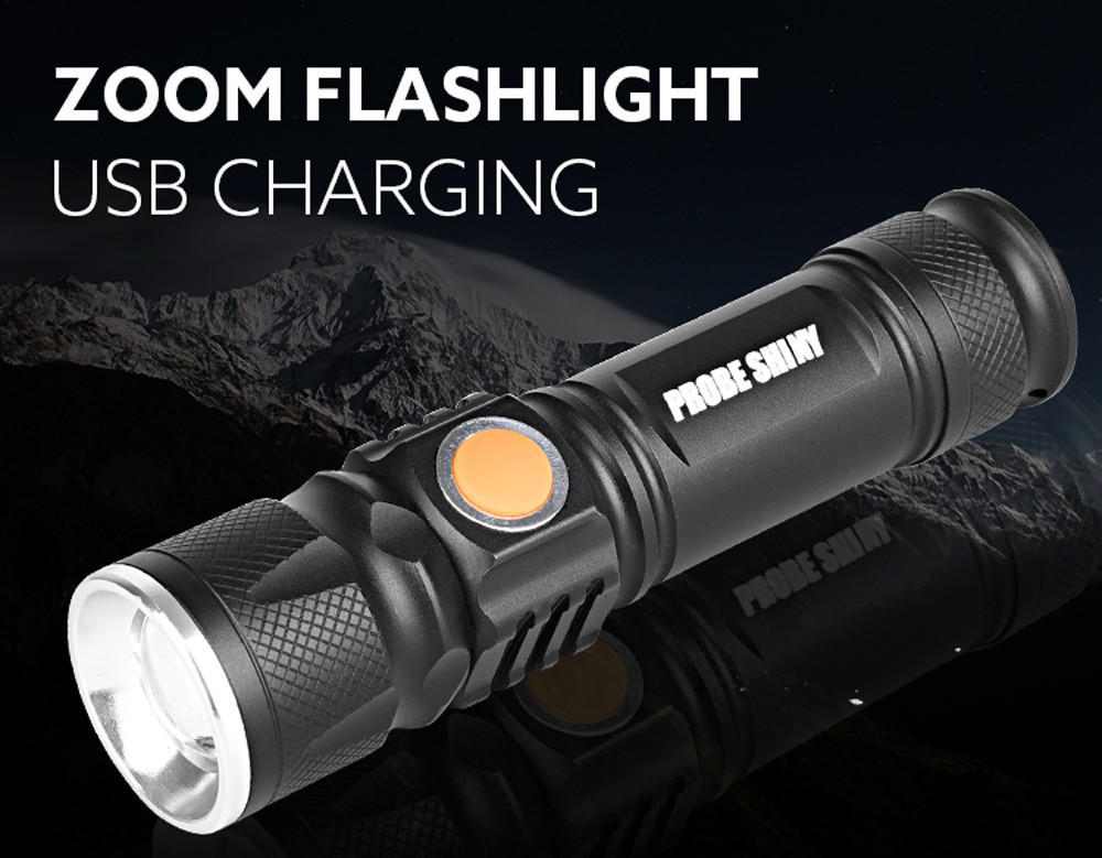Satın alın Adjustable LED Zoom 3000LM MINI USB Rechargeable Flashlight ...