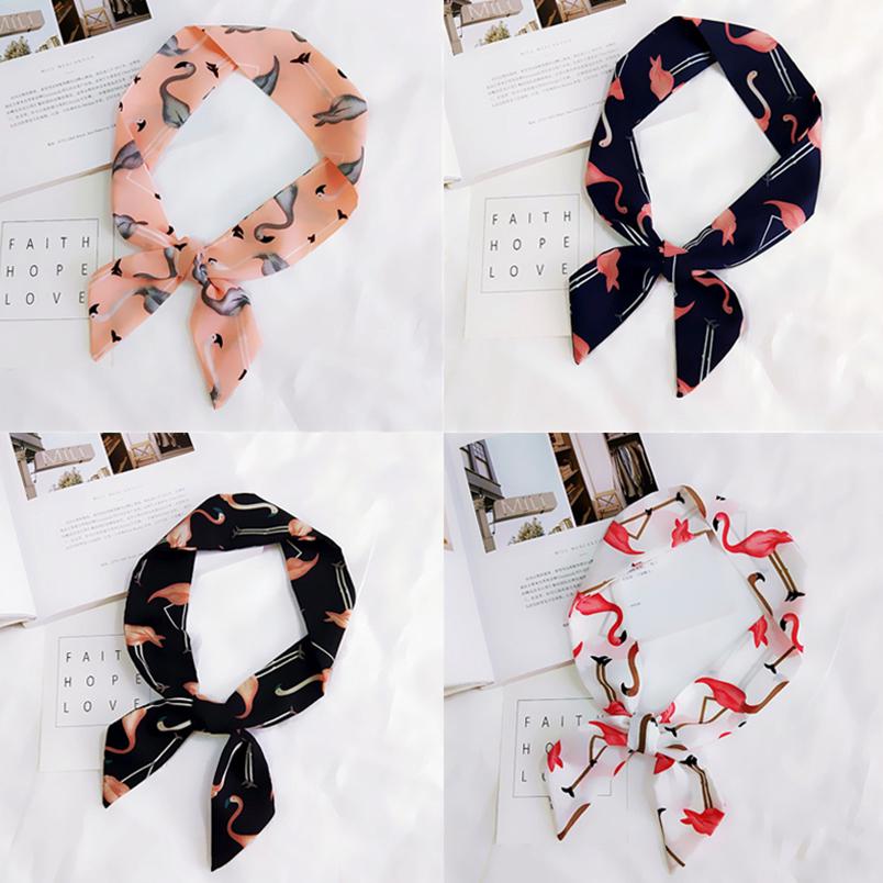Satın alın Women Flamingo Printed Chiffon Neckerchief Scarves Shawls ...