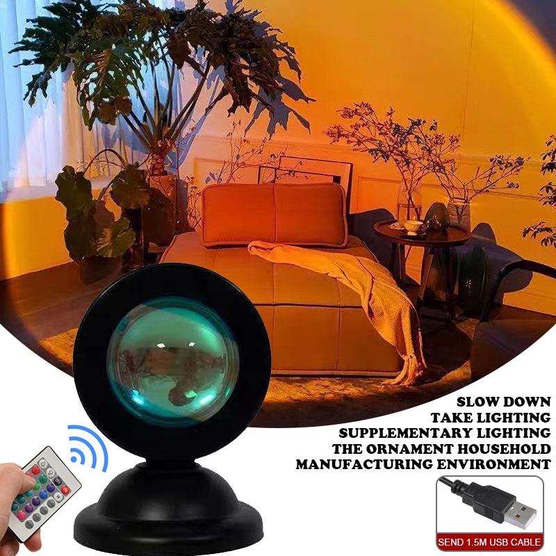 Sunset Lamp Rainbow Projector Night Light Sunset Projection Led Desk ...