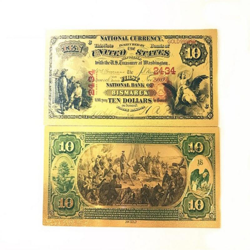Buy 1875 US Dollar Gold Banknote Colored Golden Money Bill Gold Foil ...