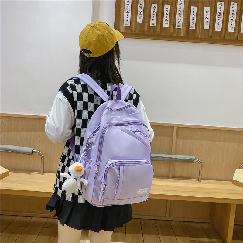 💰Kaufe Einfache neue Nylon Frauen Rucksack Laptop Rucksäcke ...