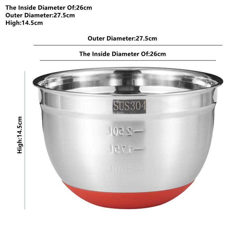 Buy Multi-size 304 Stainless Steel Salad Bowls Set Nesting Fruit Salad ...