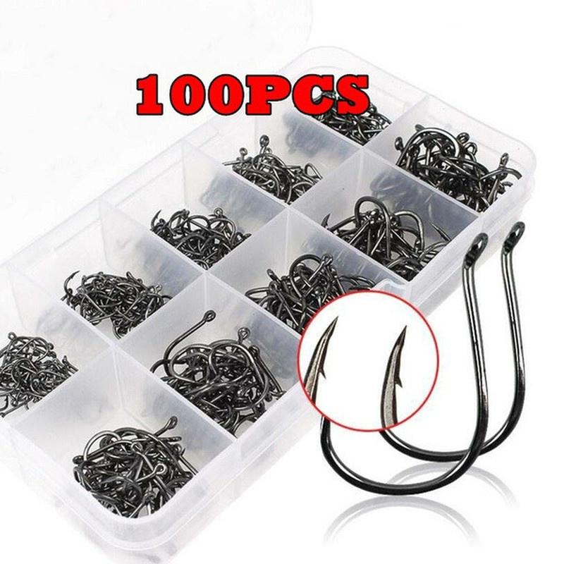 Buy 100PCS High Quality Fish Hook Stainless Steel Baitholder Hook Bag ...
