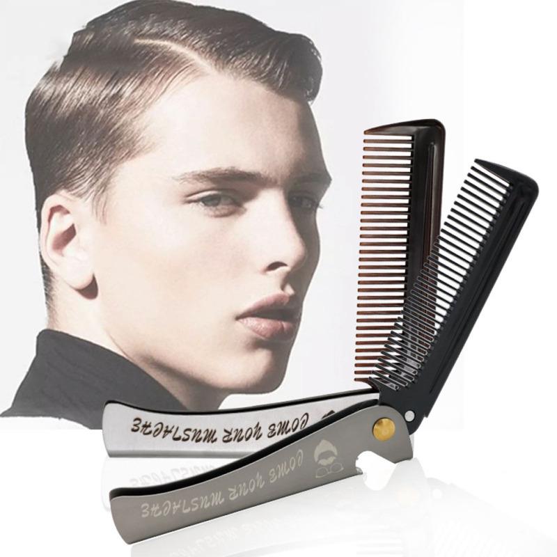 Buy Professional Folding Comb Men Anti Static Stainless Steel Comb ...