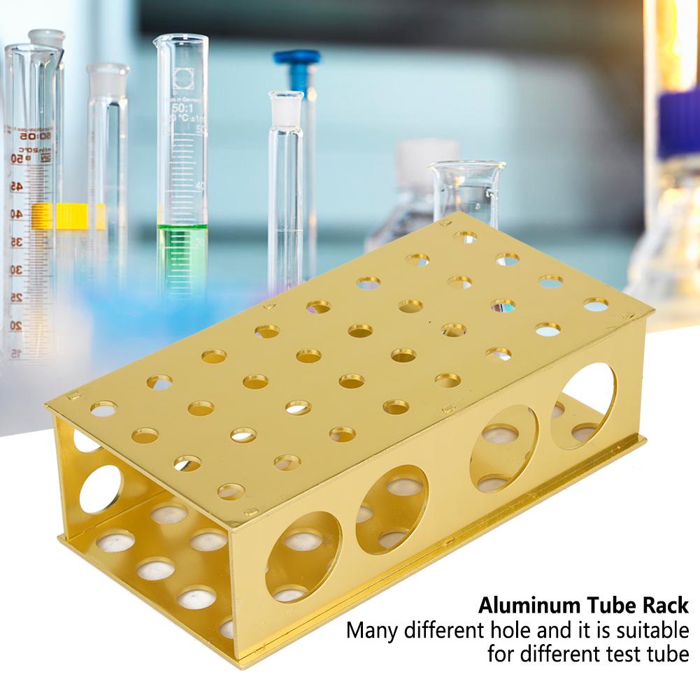 Buy Golden Aluminum Test Tube Rack Holder Stand 8*12.3*18*30mm Hole ...