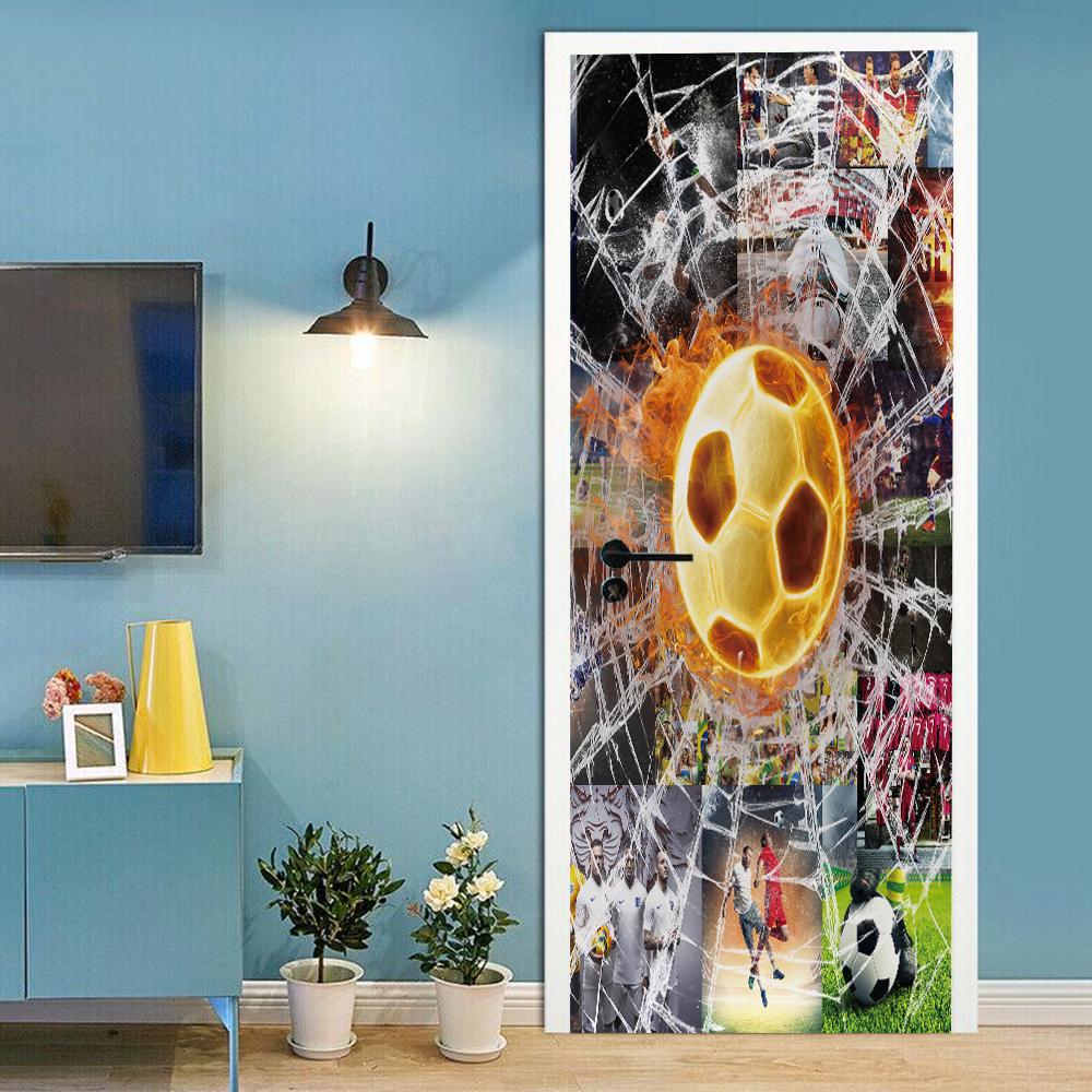 Buy Football Whirlwind Door Sticker House Home Door Sticker Wall Art ...