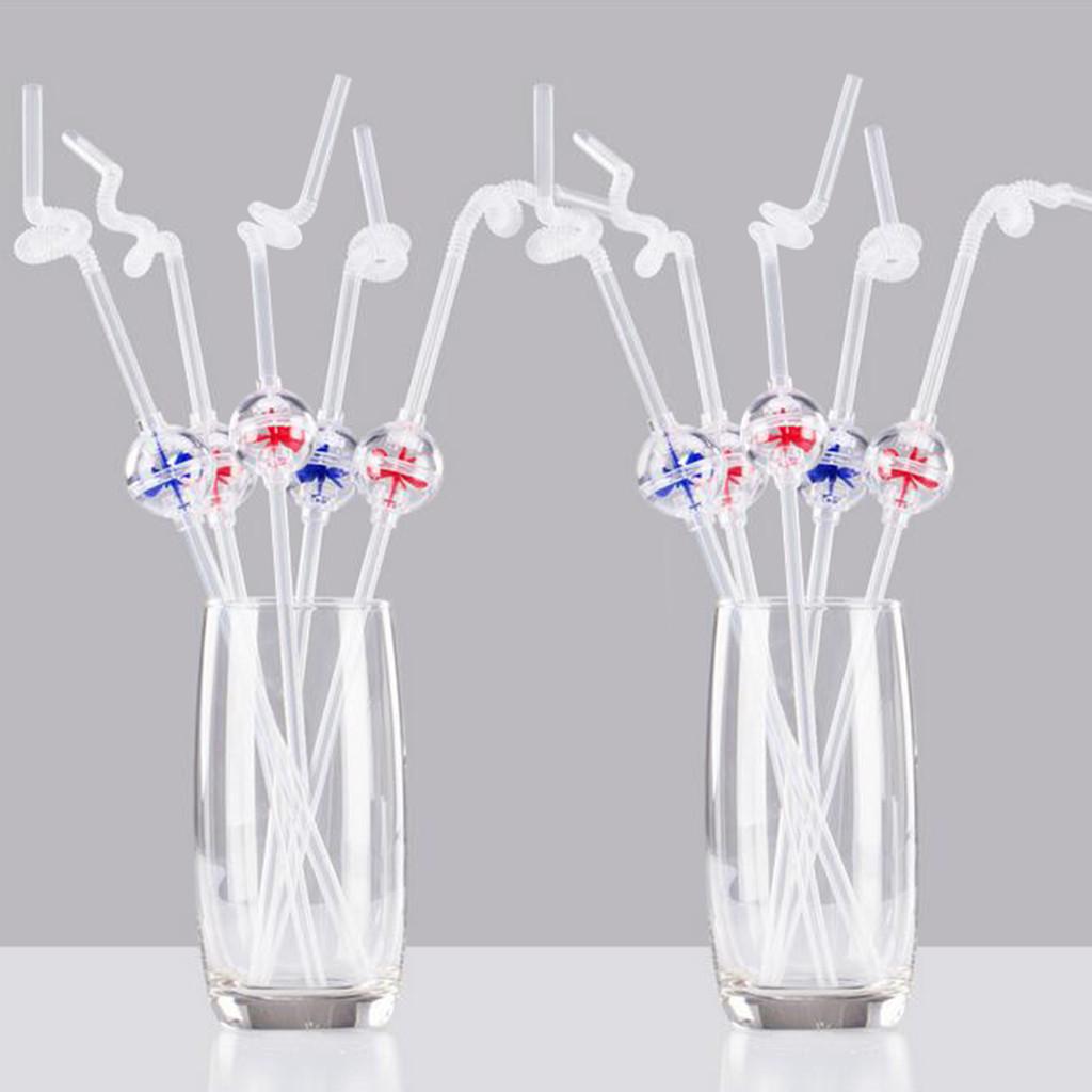 Buy 10PC Retractable Art Straw Creative Windmill Curved Long at ...